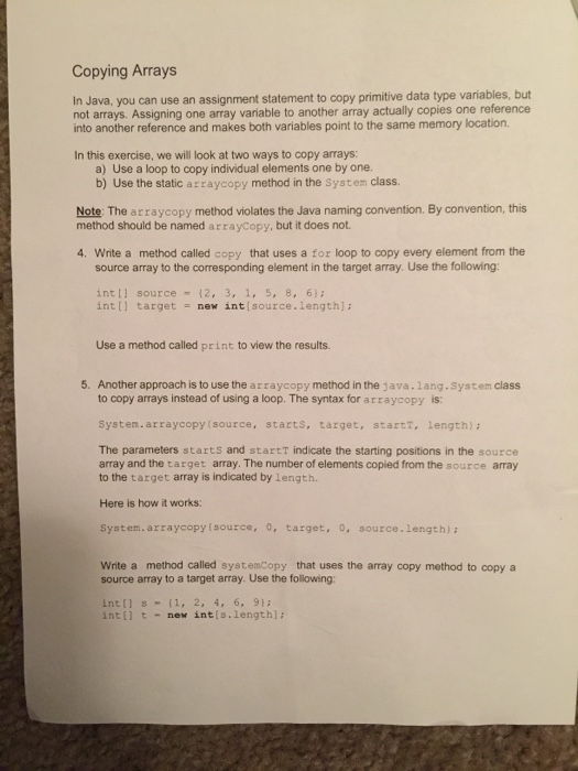 Solved Activity 5 Array Parameters When Passing An Array To 4626