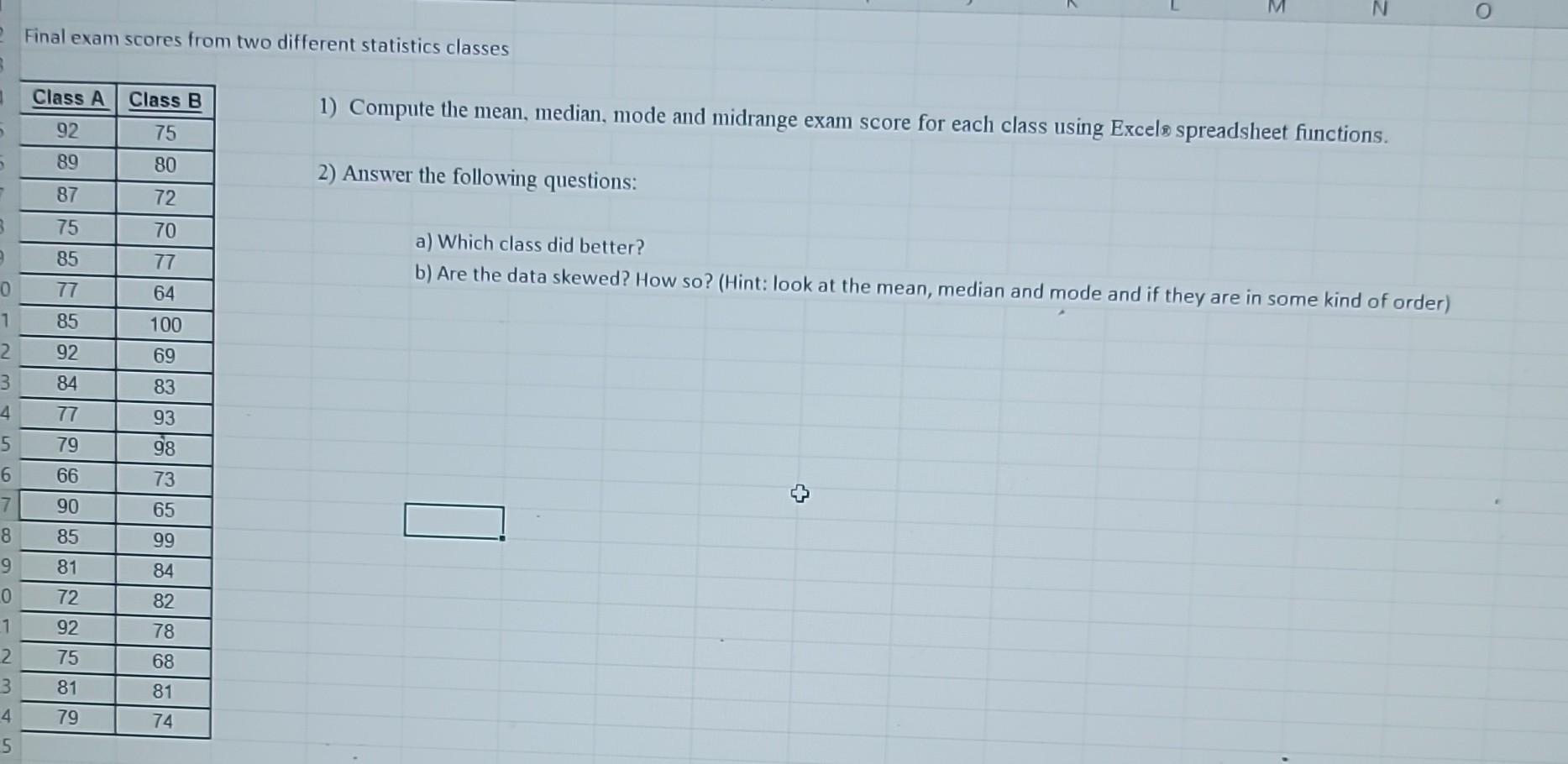 Solved Final exam scores from two different statistics | Chegg.com