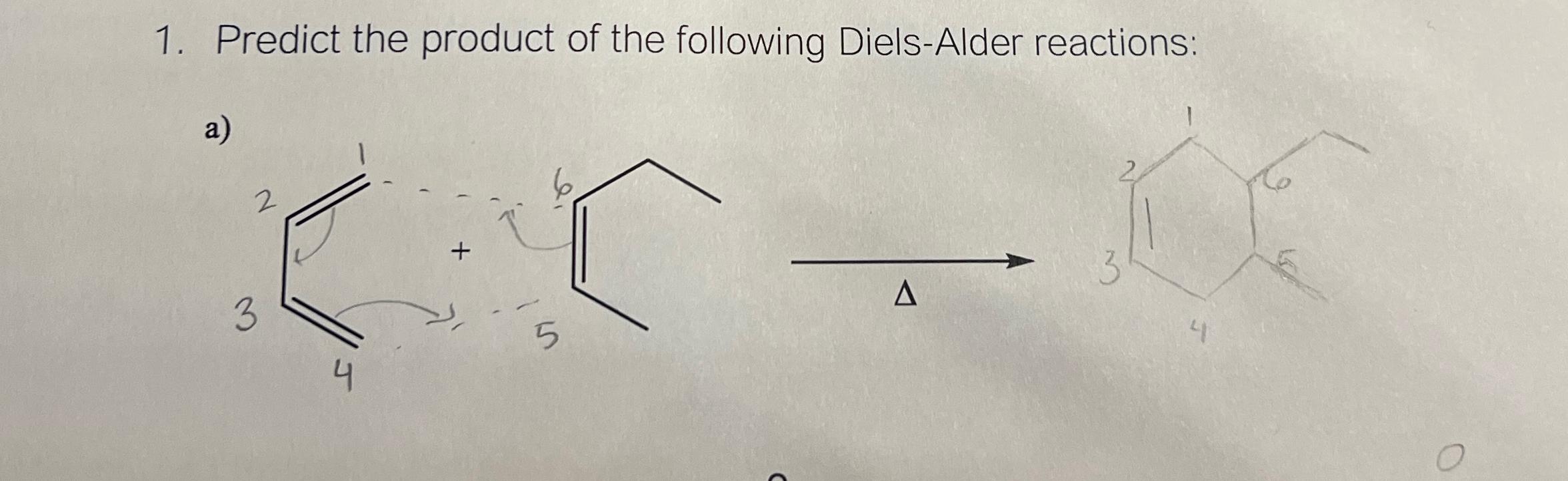 Solved Predict the product of the following Diels-Alder | Chegg.com