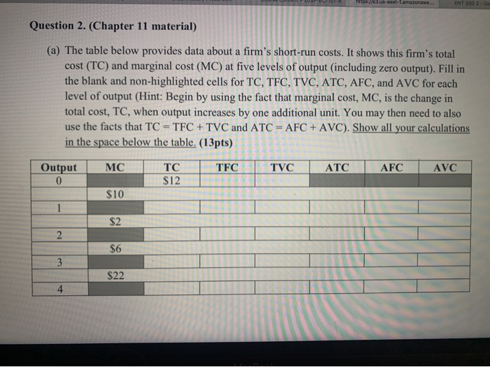 Solved east-1.amazonaws... ENT 350 2. Question 2. (Chapter | Chegg.com