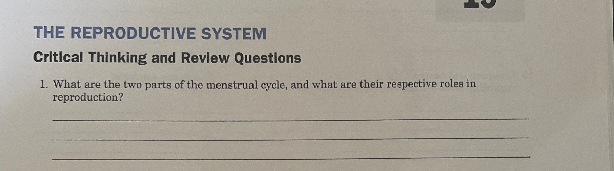 Solved THE REPRODUCTIVE SYSTEMCritical Thinking and Review | Chegg.com