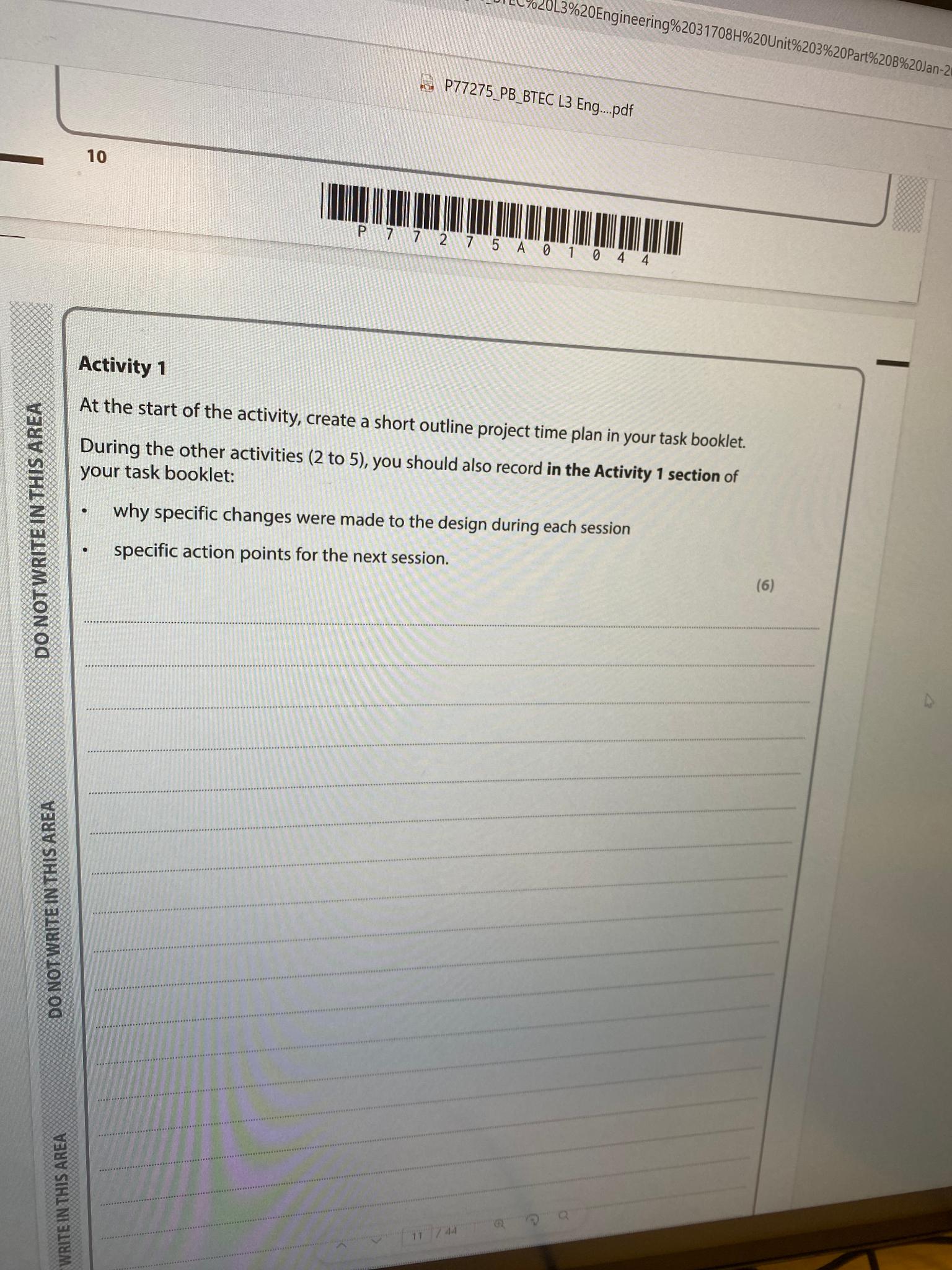 Solved 10Activity 1At the start of the activity, create a | Chegg.com