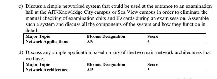 Solved Discuss a simple networked system that could be used | Chegg.com