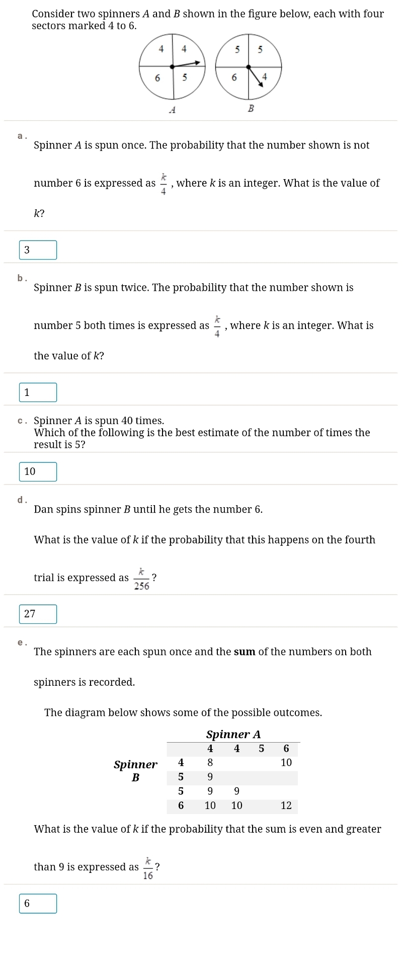 Solved Consider two spinners A and B ﻿shown in the figure | Chegg.com