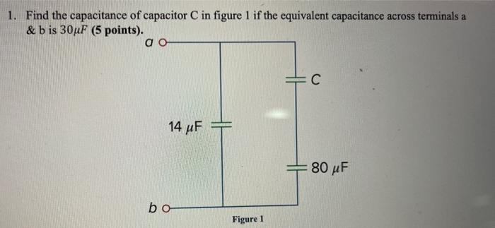 Solved Find the capacitance of capacitor C in figure 1 if | Chegg.com
