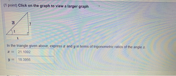 Solved (1 point) Click on the graph to view a larger graph | Chegg.com