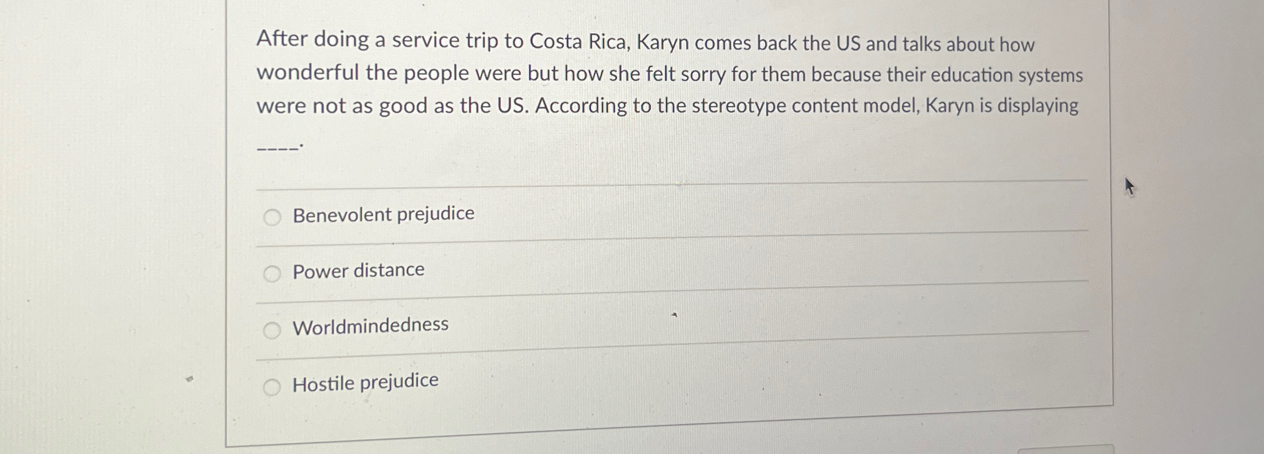 Solved After doing a service trip to Costa Rica, Karyn comes | Chegg.com