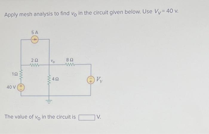 Solved Use mesh analysis to obtain i0 in the circuit given | Chegg.com