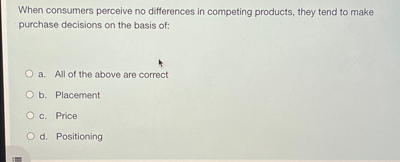 Solved When consumers perceive no differences in competing | Chegg.com