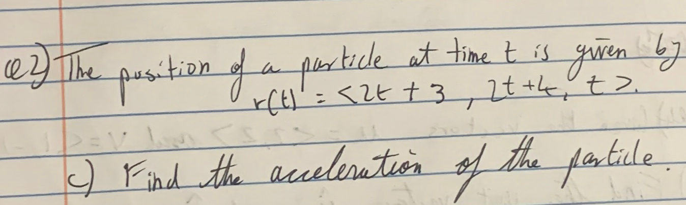 Solved Q2) ﻿The position of a particle at time t ﻿is given | Chegg.com
