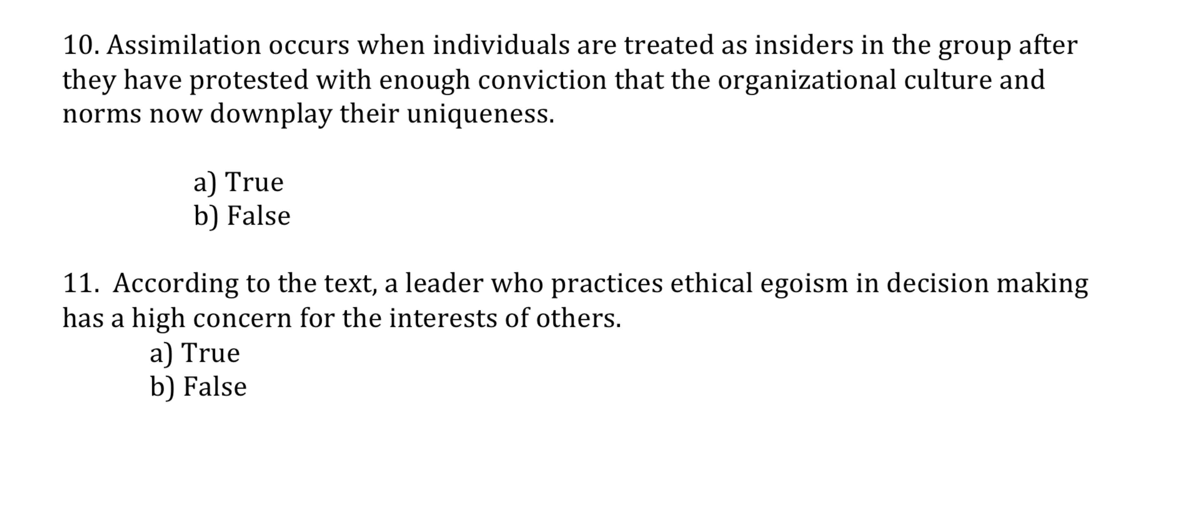 Solved Assimilation occurs when individuals are treated as | Chegg.com