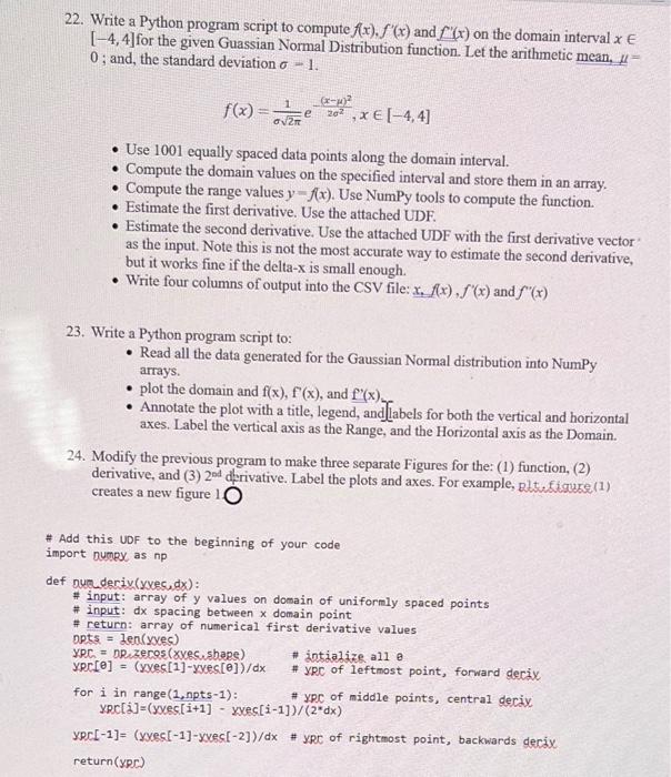 Solved 22 Write A Python Program Script To Compute