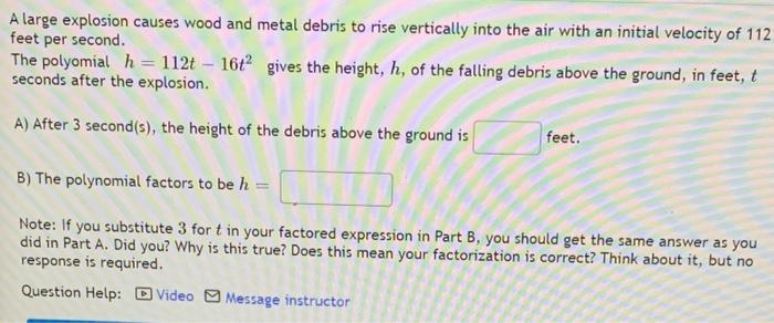 Solved A large explosion causes wood and metal debris to | Chegg.com