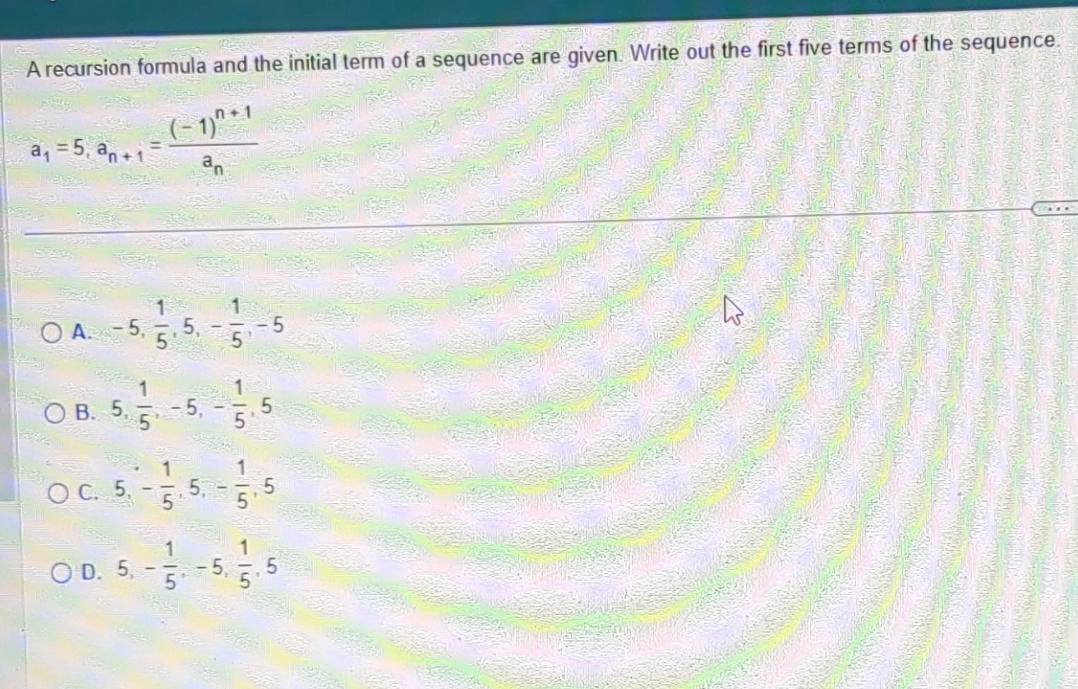 Solved A Recursion Formula And The Initial Term Of A 3657