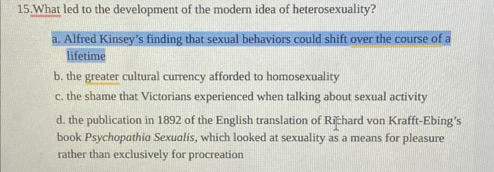 Solved What led to the development of the modern idea of | Chegg.com