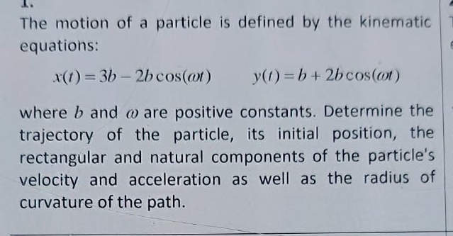 The motion of a particle is defined by the kinematic | Chegg.com