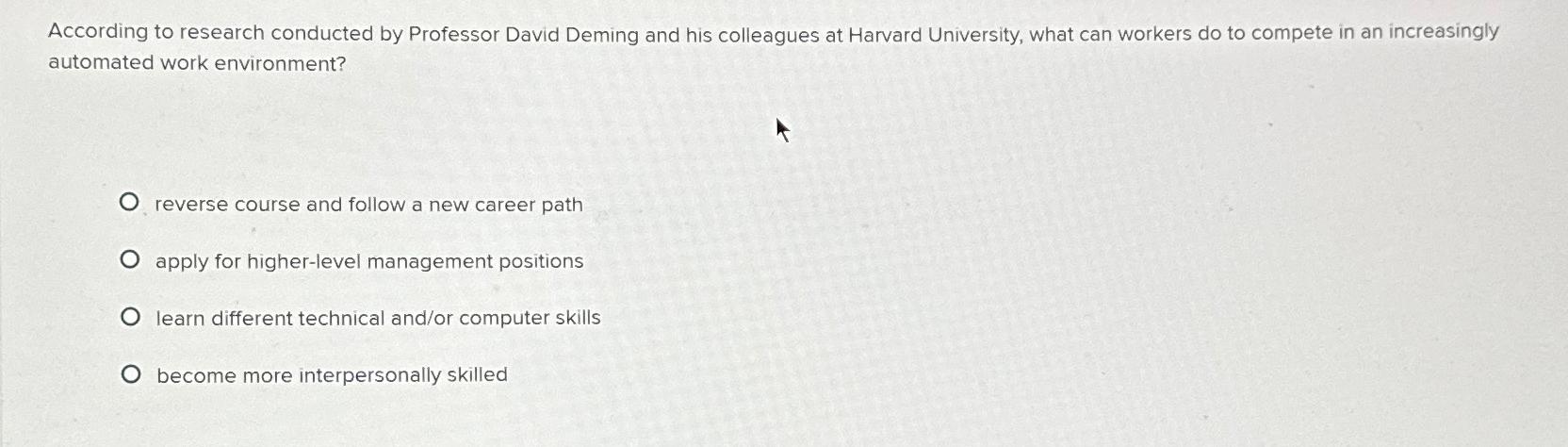 Solved According to research conducted by Professor David | Chegg.com