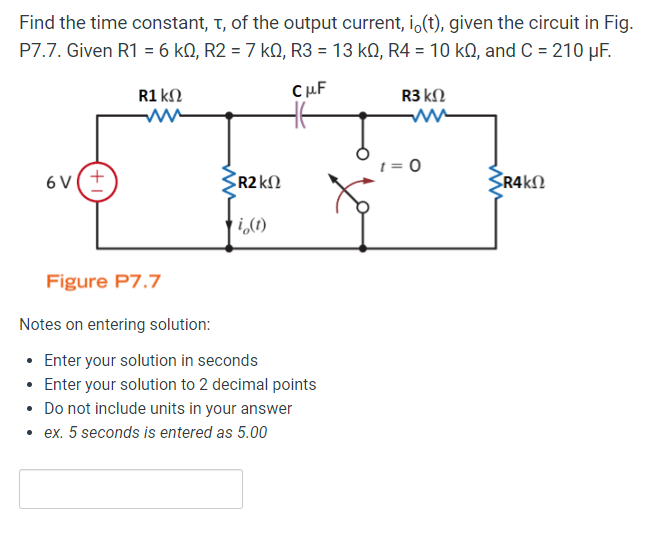 Solved Find the time constant, t, ﻿of the output current, | Chegg.com