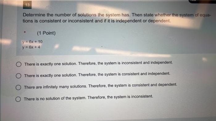 Solved Determine the number of solutions the system has. | Chegg.com