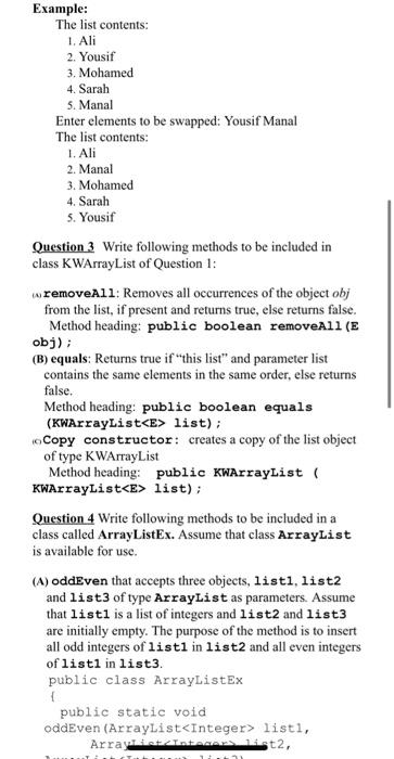 Solved Question 1 (A) Write a generic class called | Chegg.com