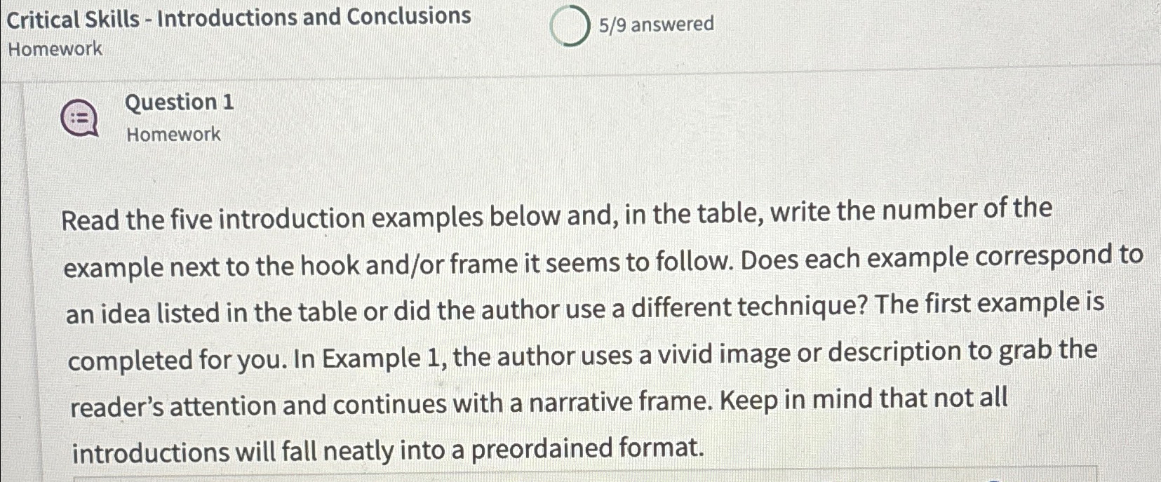 Solved Critical Skills - ﻿Introductions and Conclusions | Chegg.com