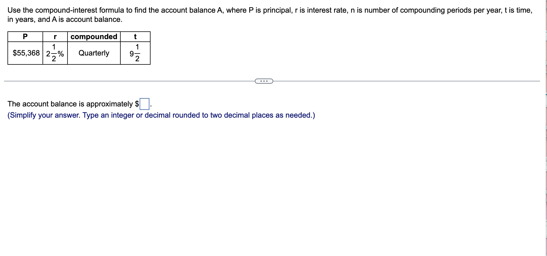 Solved Use the compound-interest formula to find the account | Chegg.com