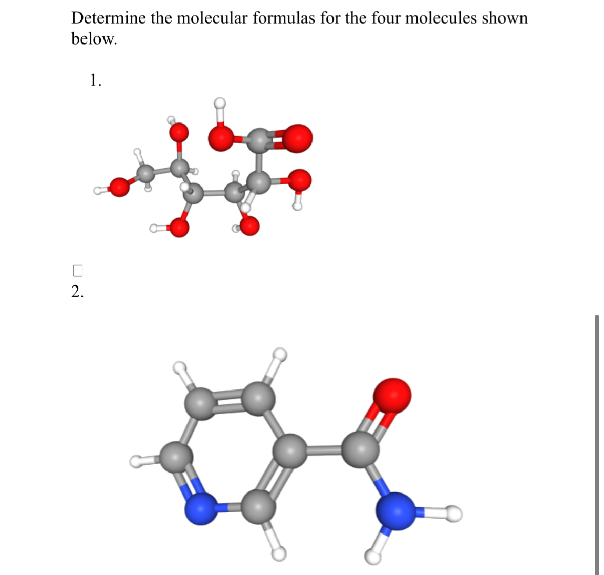 Solved Determine the molecular formulas for the four | Chegg.com