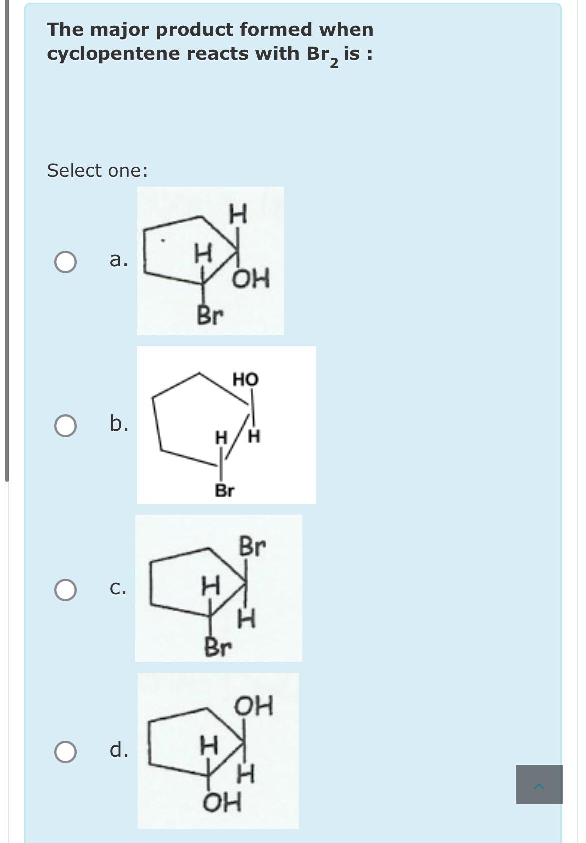 Solved The major product formed when cyclopentene reacts | Chegg.com