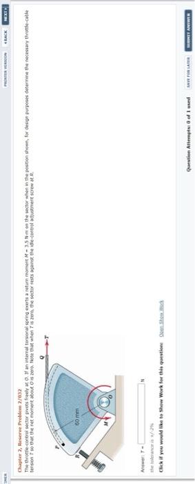 Solved The throttle-control sector pivots freely at O. If an | Chegg.com