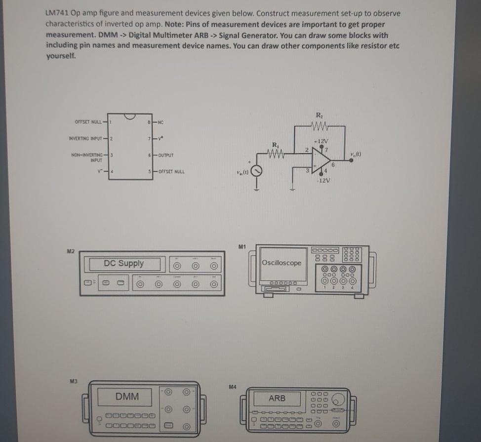 LM741 ﻿Op amp figure and measurement devices given | Chegg.com