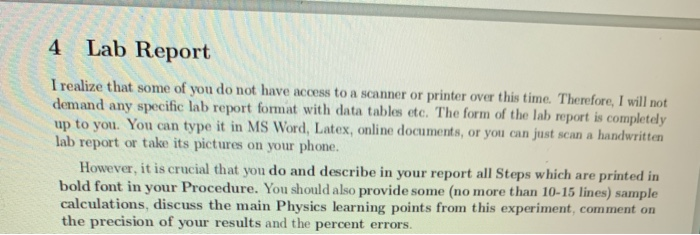 4 Lab Report I realize that some of you do not have | Chegg.com