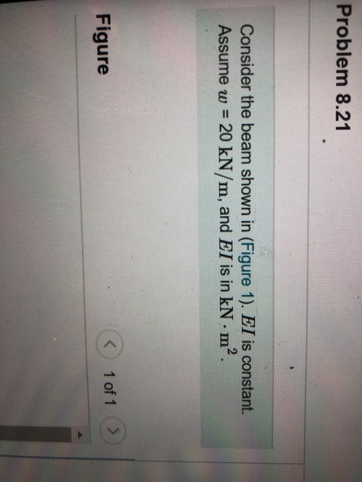 Solved Problem 8.21 Consider the beam shown in (Figure 1). | Chegg.com