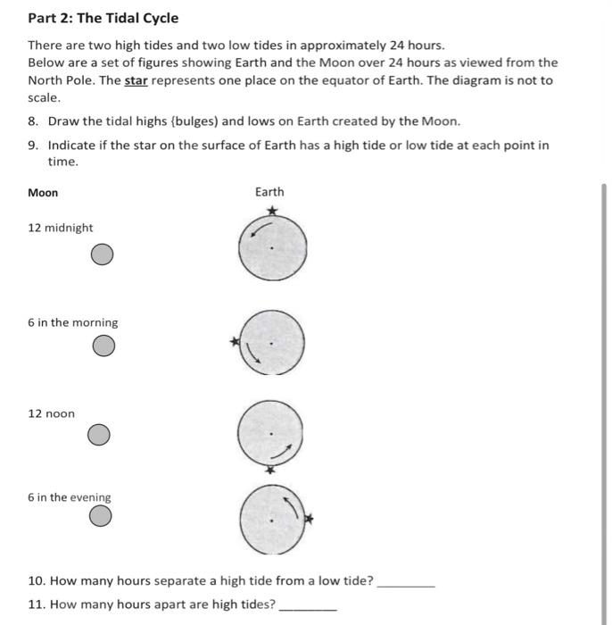 Solved Part 2: The Tidal Cycle There are two high tides and | Chegg.com