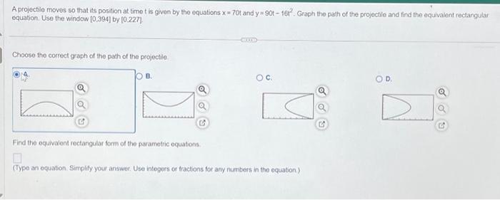 Solved A projectile moves so that its position at time t is | Chegg.com