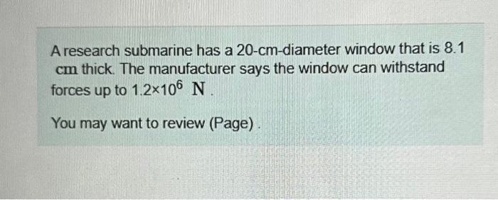 Solved What is the submarine's maximum safe depth in sea | Chegg.com