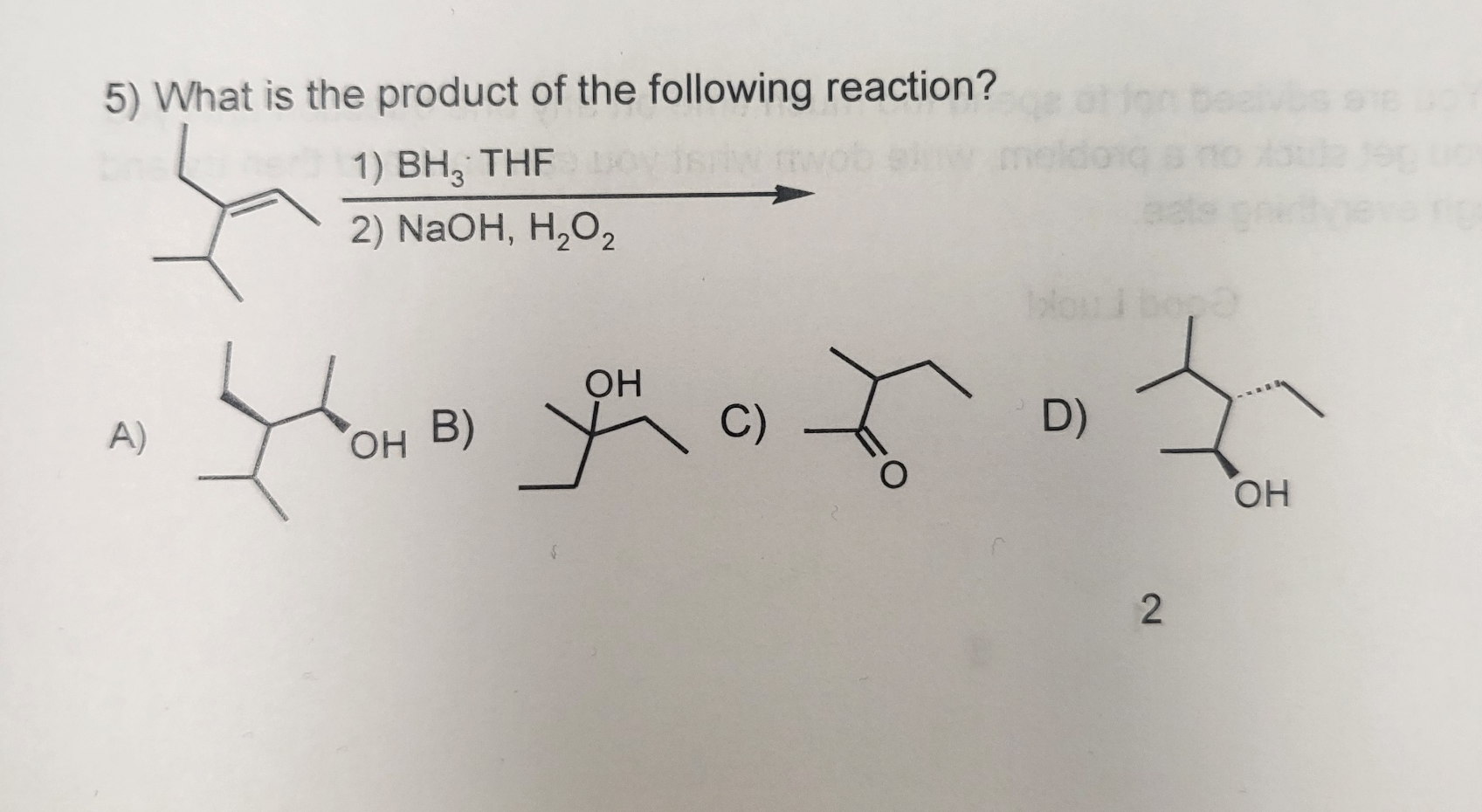 Solved What is the product of the following reaction? | Chegg.com