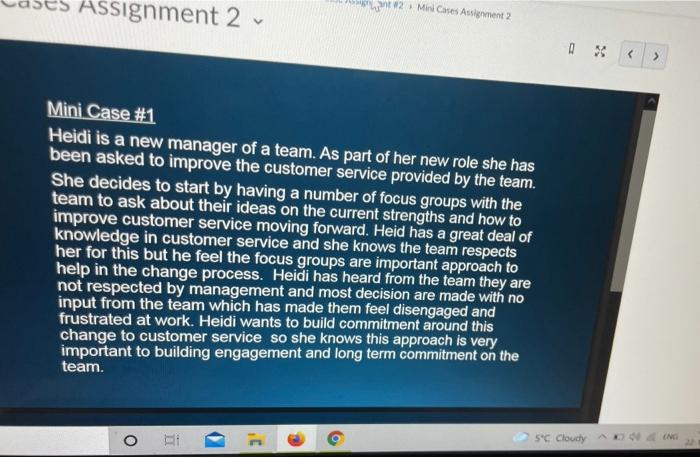 Solved Assignment 2 2 Mini Cases Assignment 2 V Mini | Chegg.com