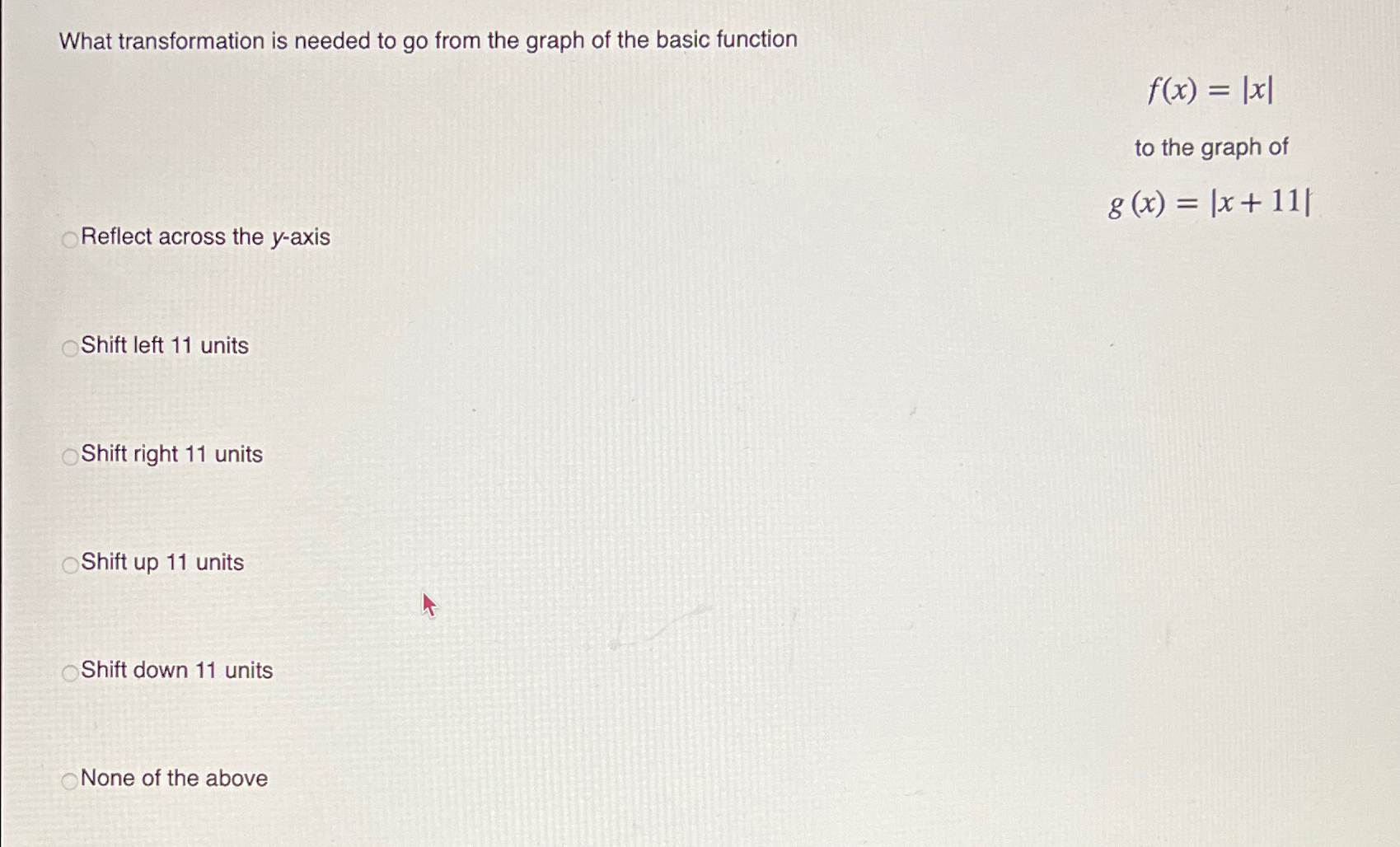 Solved What transformation is needed to go from the graph of | Chegg.com