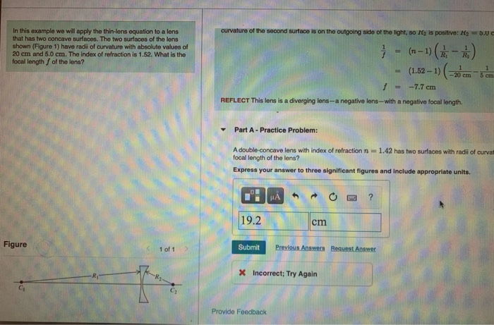 Solved curvature of the second surface is on the outgoing | Chegg.com