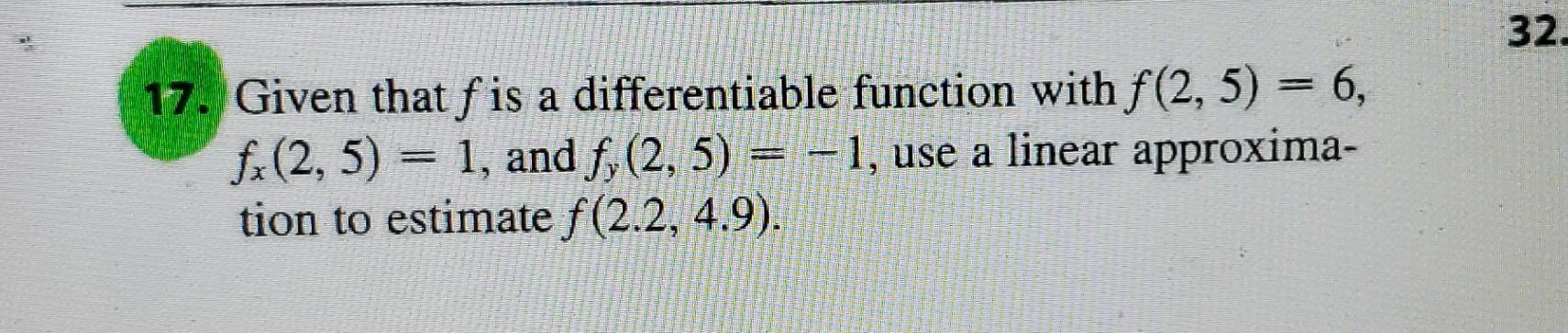 Solved Given that f is a differentiable function with | Chegg.com