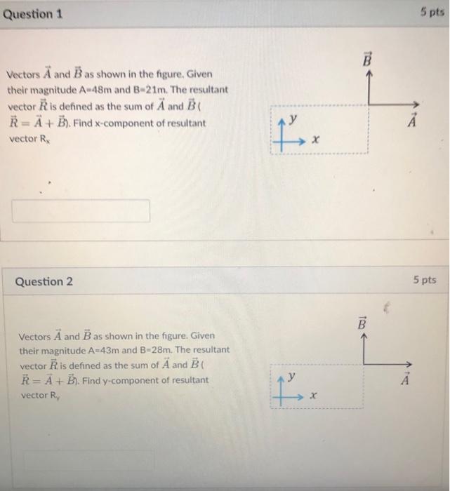 Solved Vectors A and B as shown in the figure, Given their | Chegg.com