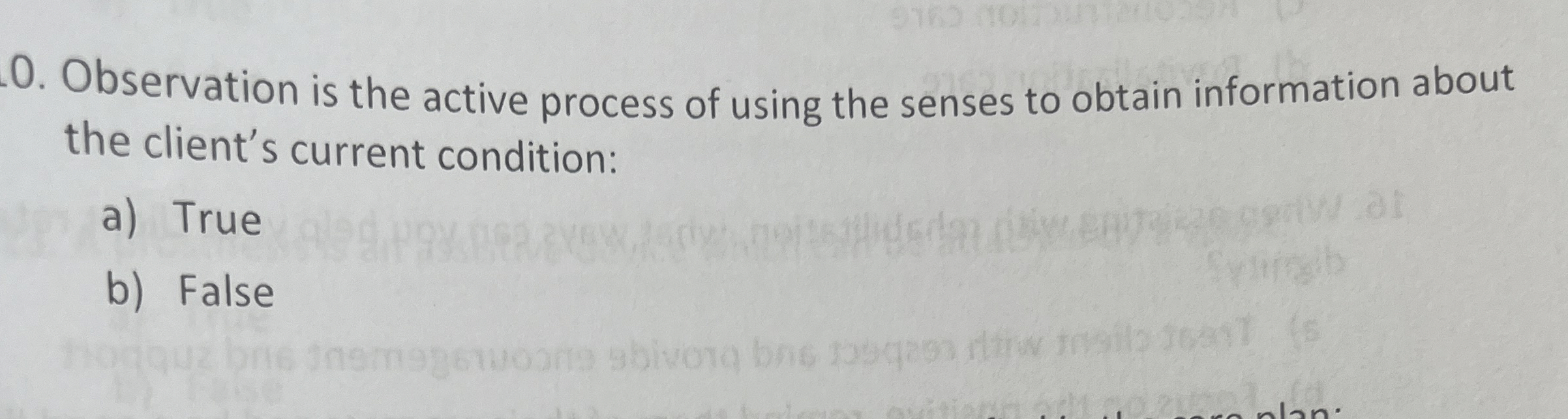 Solved Observation is the active process of using the senses | Chegg.com