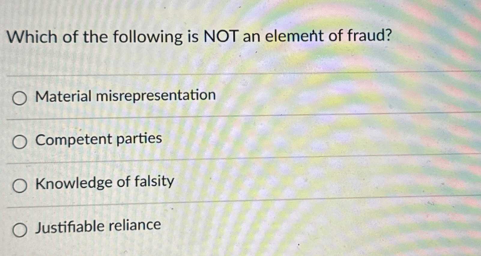 Solved Which of the following is NOT an element of | Chegg.com