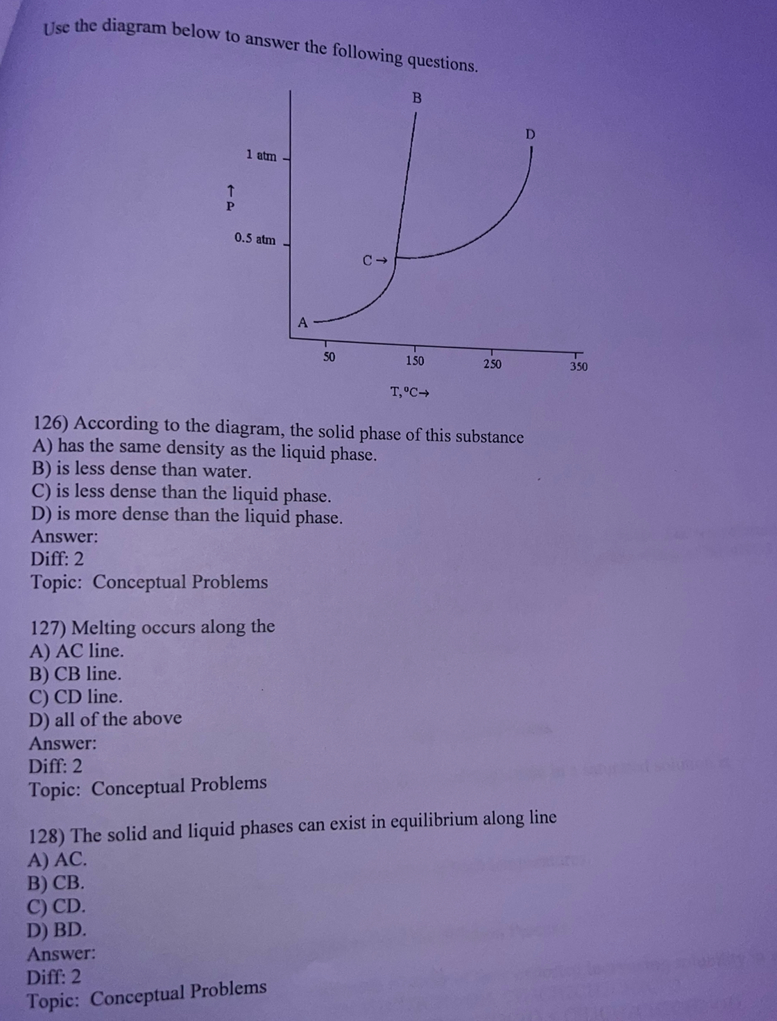 Solved Please answer question number 127 ﻿and 128Use the | Chegg.com