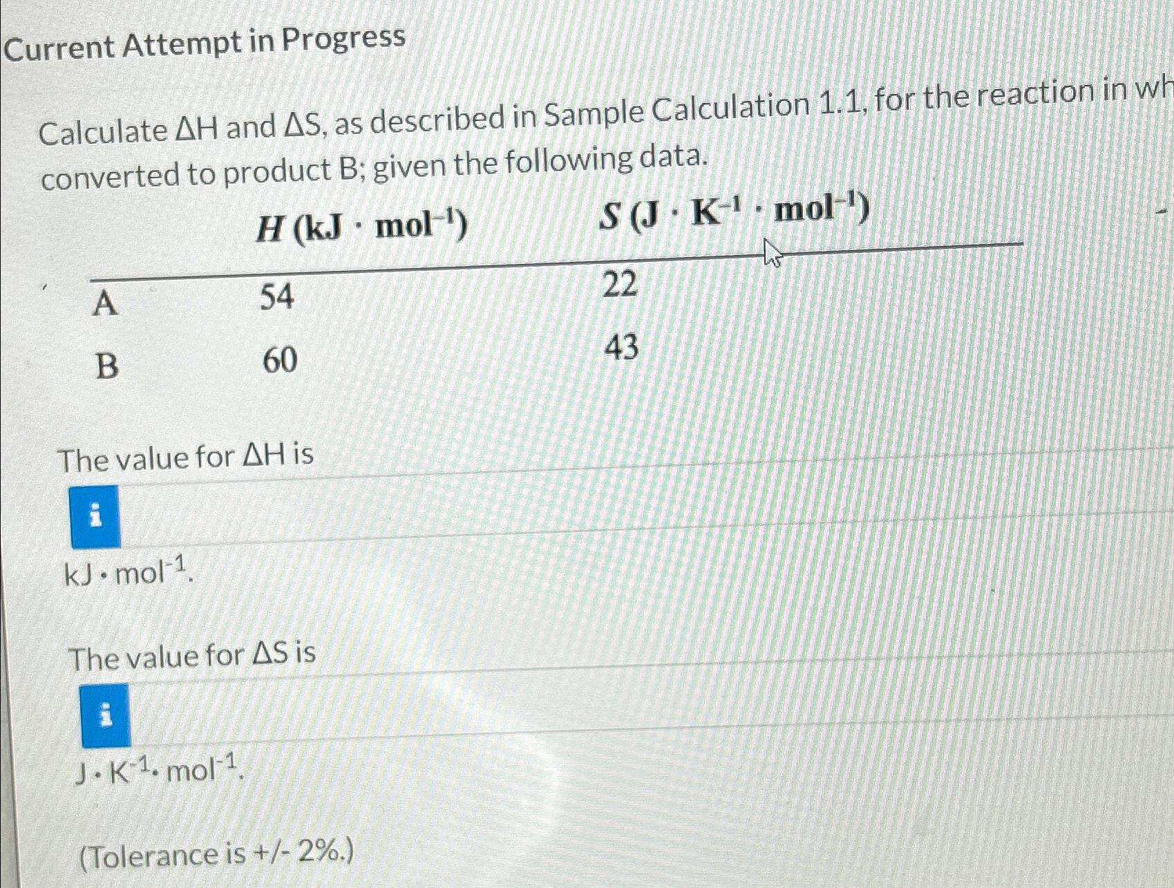 Solved Current Attempt in Progress\\nCalculate \\\\Delta H | Chegg.com