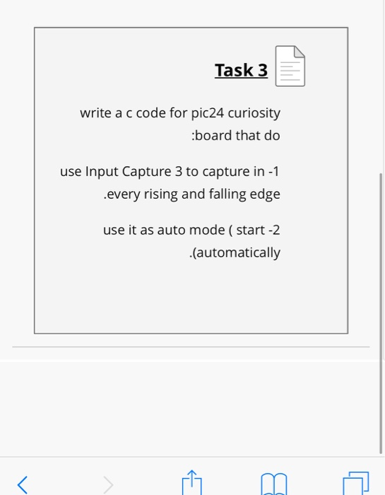 Task 3 write a c code for pic24 curiosity :board that | Chegg.com