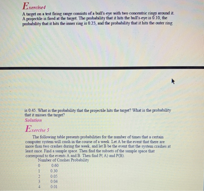 Solved Exercise4 A target on a test firing range consists of | Chegg.com