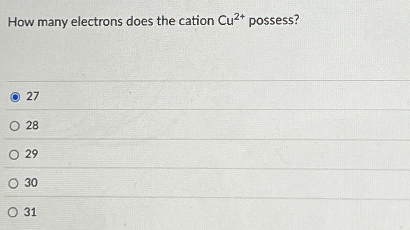 Solved How many electrons does the cation Cu2 | Chegg.com