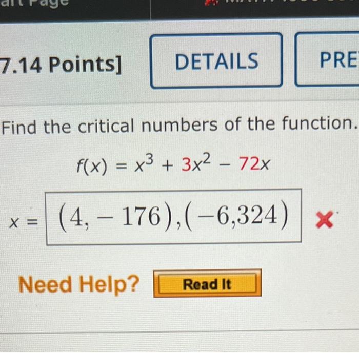 Solved Find the critical numbers of the function. | Chegg.com