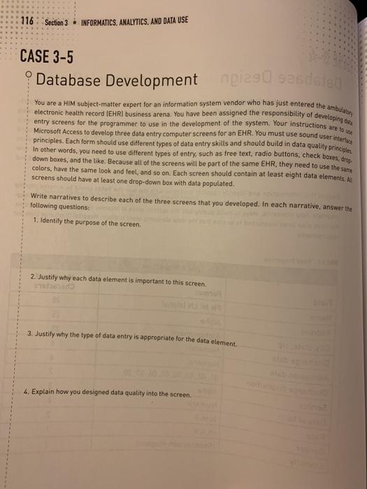 Solved Complete Case 3-5 Database Development from your case | Chegg.com